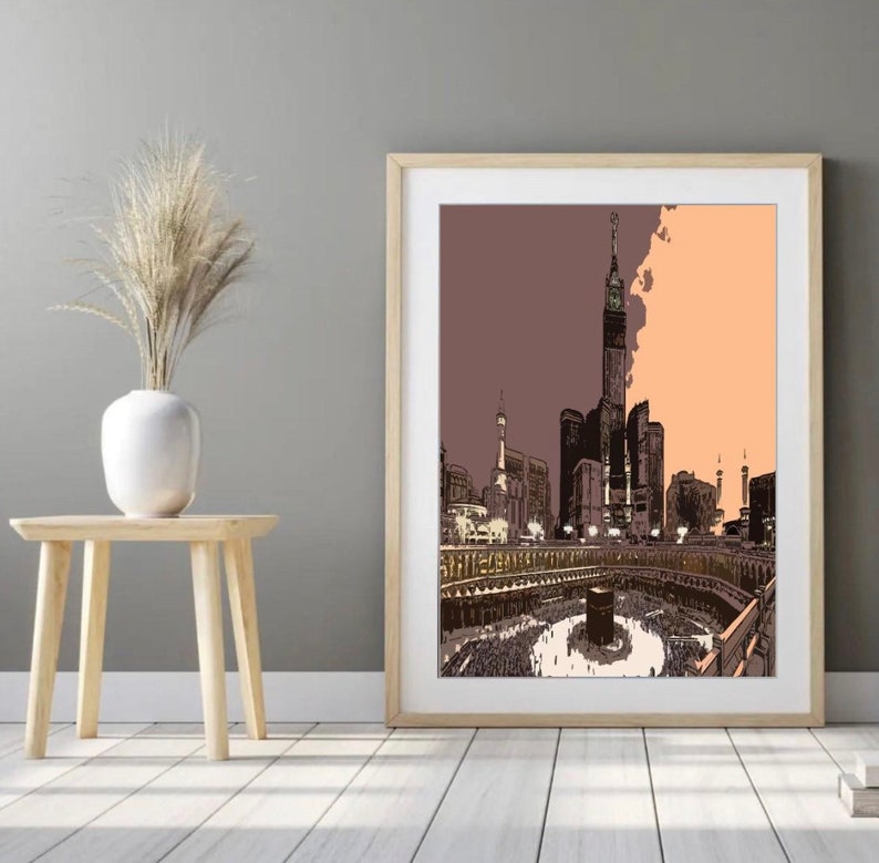Kaaba Pink Artistic Modern Arabic Islamic Poster,printable Wall Art ...