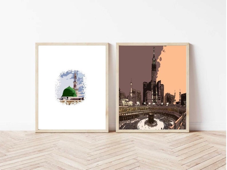 Kaaba Pink Artistic Modern Arabic Islamic Poster,printable Wall Art ...