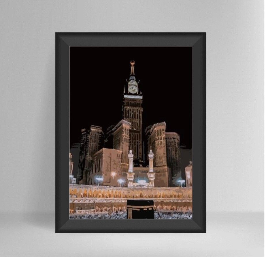 Kaaba Black Artistic Modern Arabic Islamic Poster,printable Wall Art ...