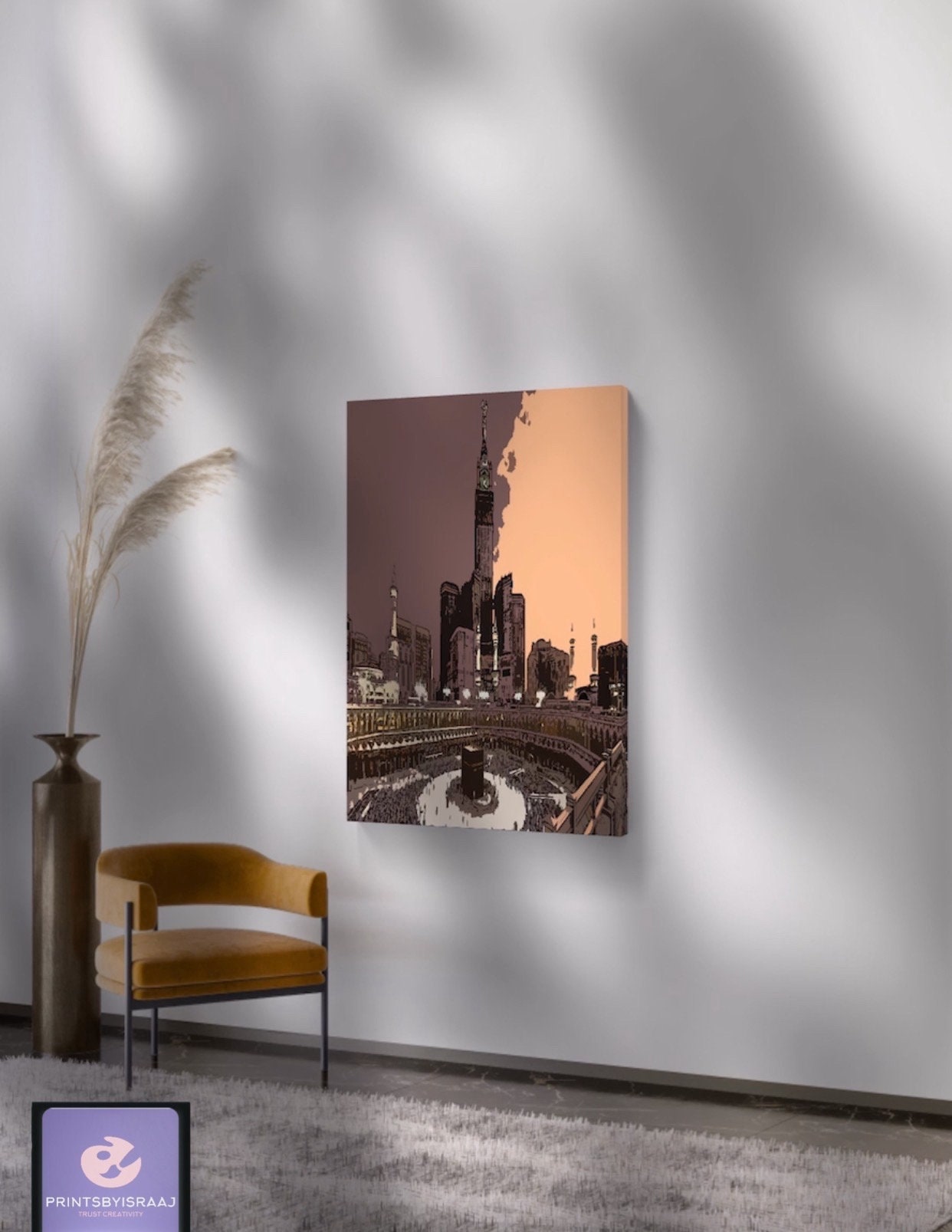 Kaaba Pink Artistic Modern Arabic Islamic Poster,printable Wall Art ...