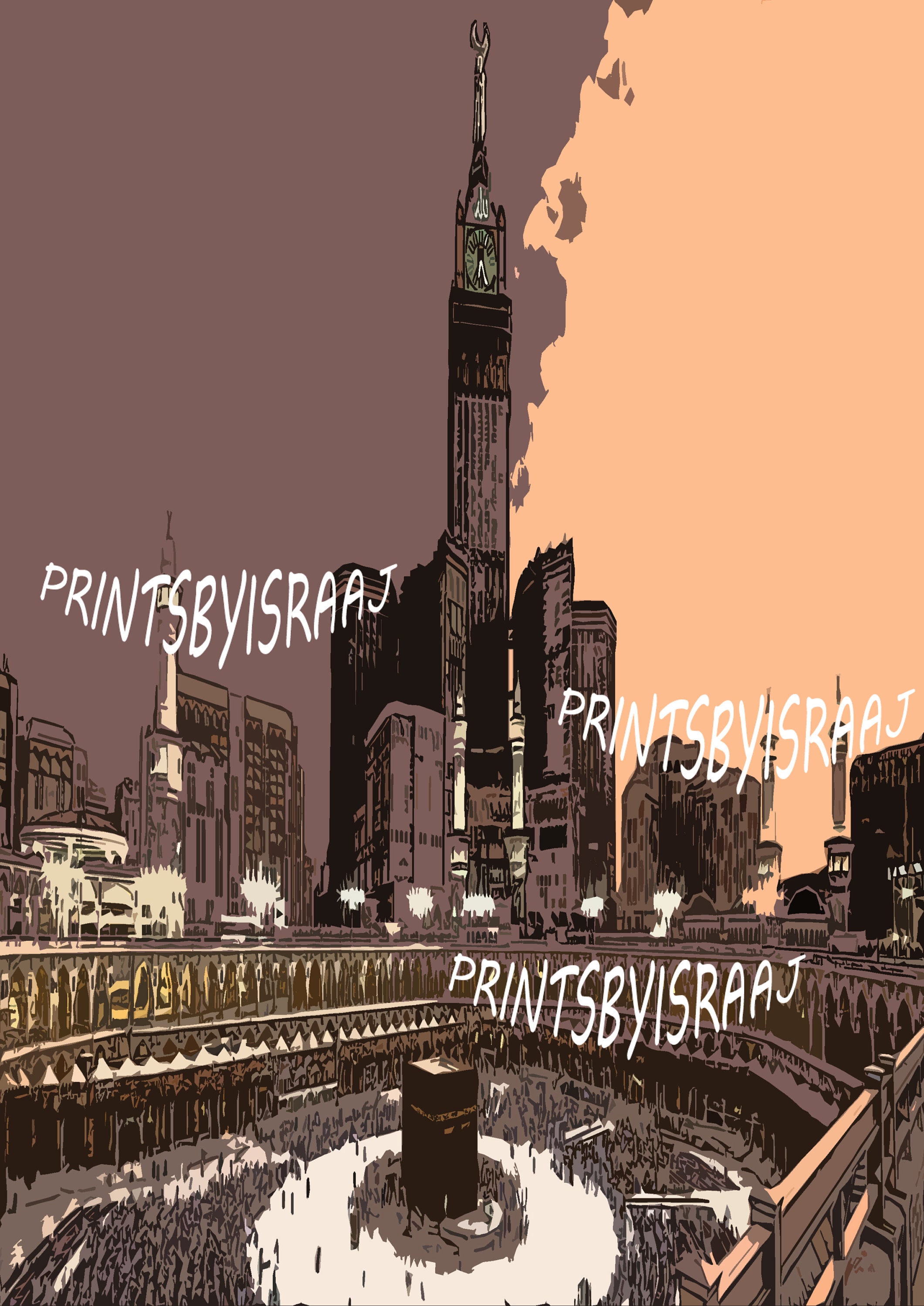 Kaaba Pink Artistic Modern Arabic Islamic Posterprintable - Etsy Australia