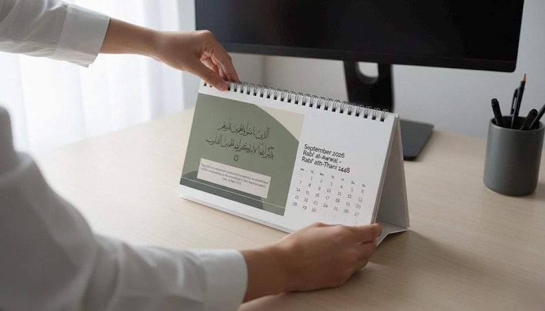 2026 Islamic Minimalist Desk Calendar | Personalised Muslim Gift ...