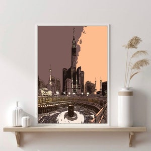 Kaaba Pink Artistic Modern Arabic Islamic Poster,printable Wall Art ...