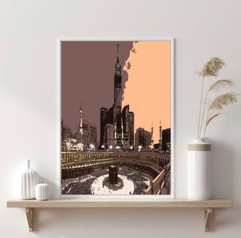 Kaaba Pink Artistic Modern Arabic Islamic Poster,printable Wall Art ...