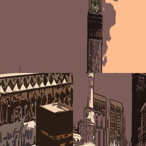 Kaaba Pink Artistic Modern Arabic Islamic Poster,printable Wall Art ...