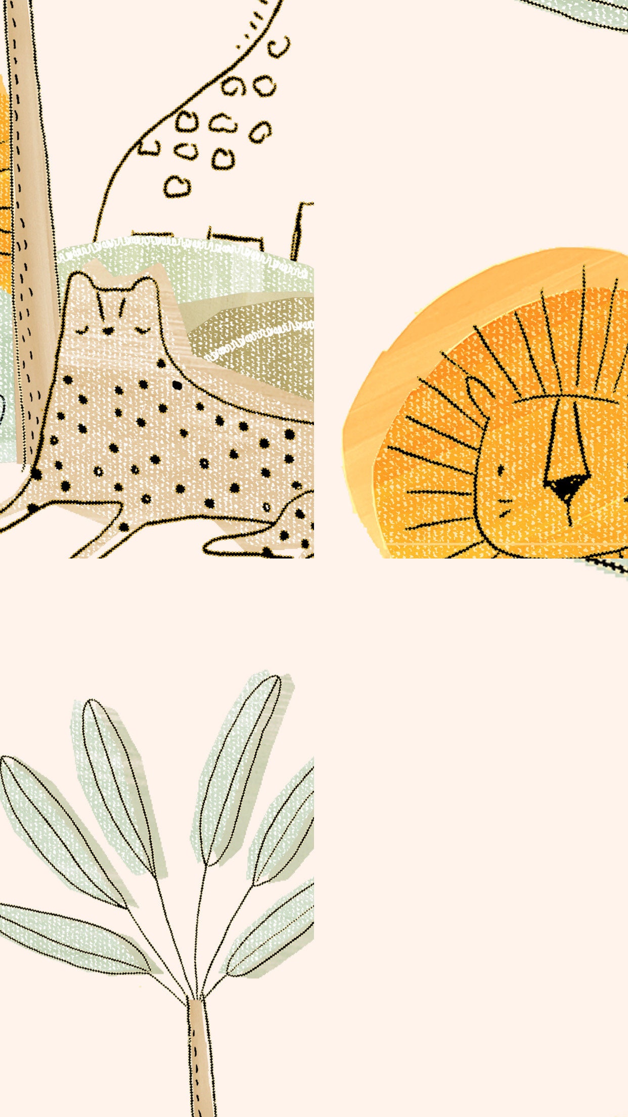 Craft Safari Animals Graphic Collage Kids Wall Art,kids Print,kids ...