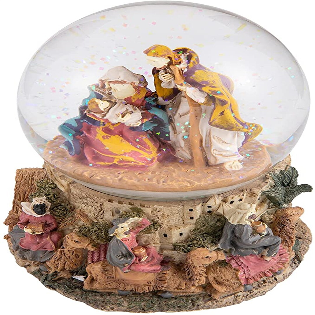 Christmas Manger Scene Snowball Music and Mechanical Collectibles ...