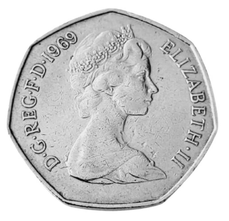 Coin 50 New Pence Year 1969 Elizabeth II England Coin Vintage ...