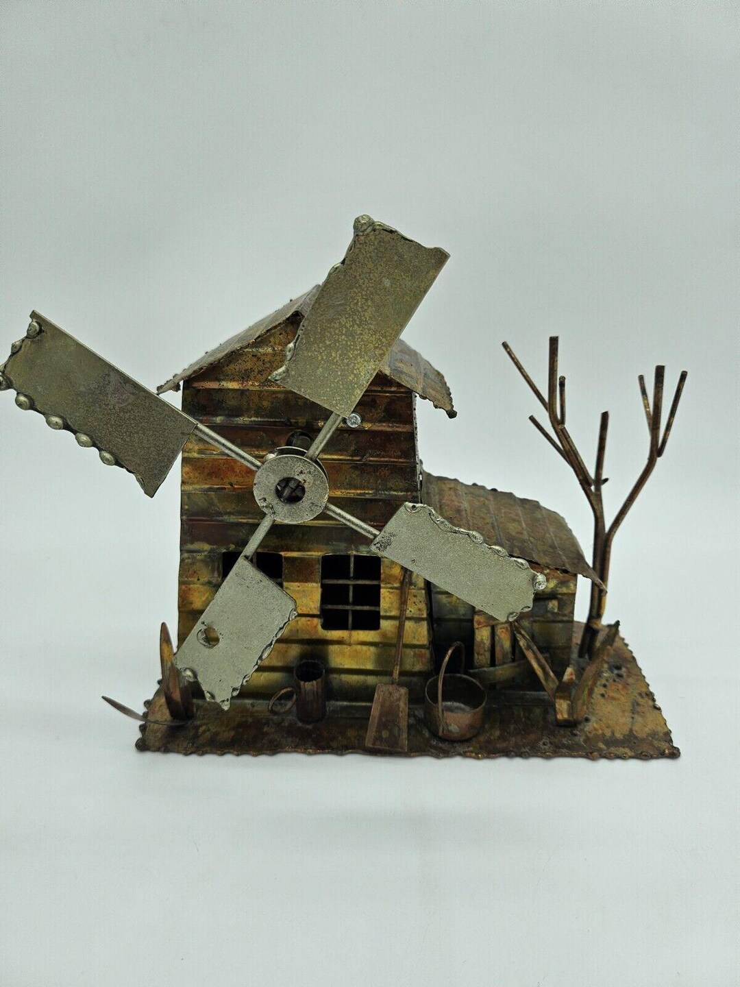 Vintage Metal Windmill Farm Sculpture With Working Music Box - Etsy