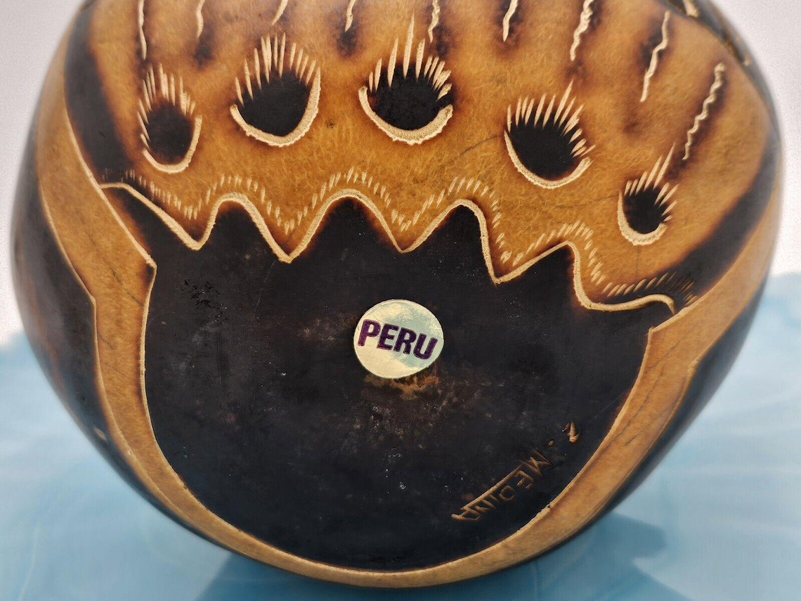 Vintage Peruvian Folk Art Hand Carved Gourd Rattle - Etsy