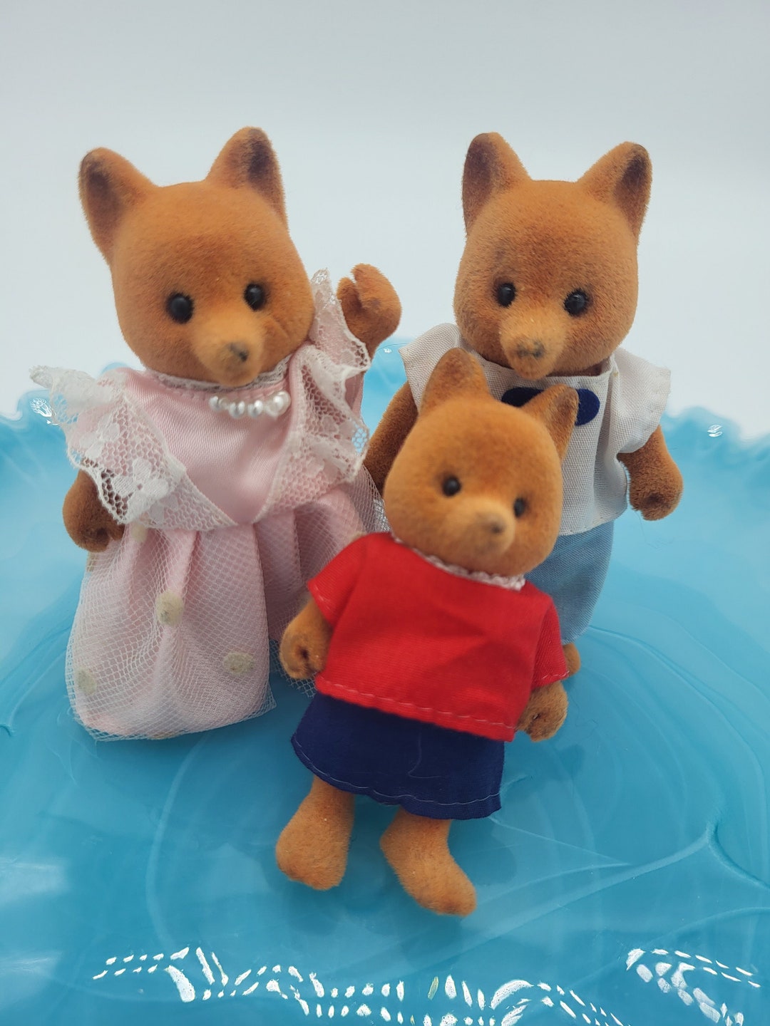 1980's Maple Town Fanny Fox Family of Three - Etsy