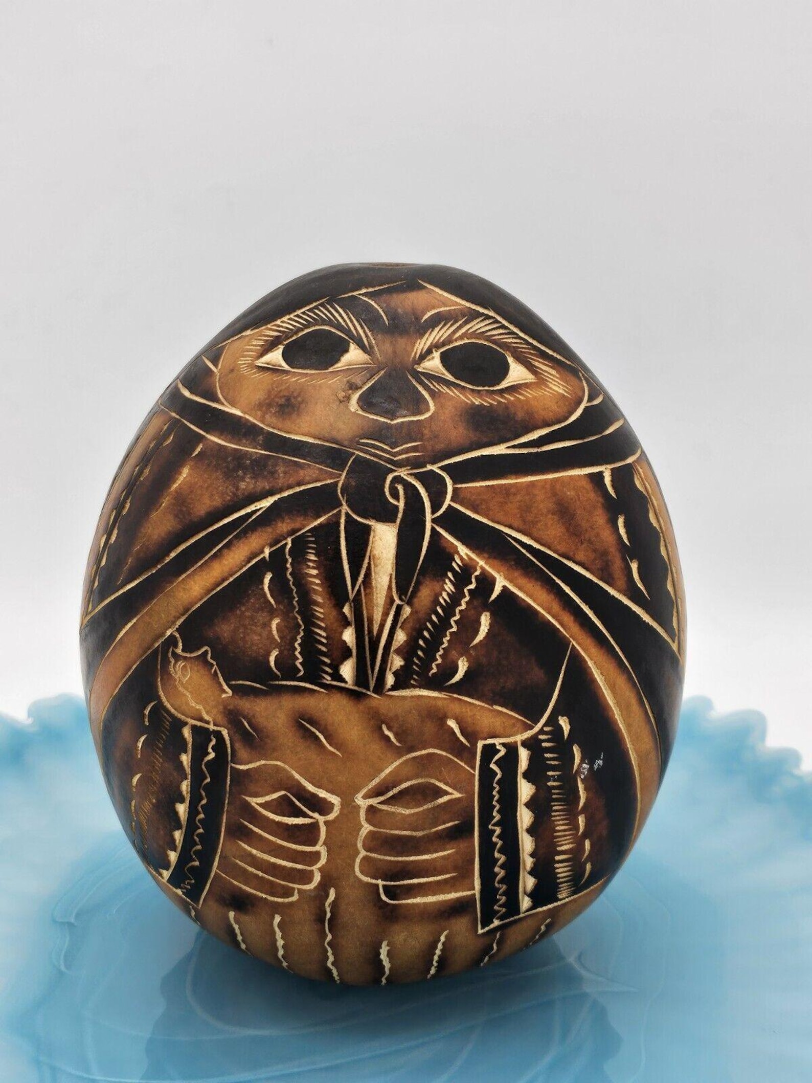 Vintage Peruvian Folk Art Hand Carved Gourd Rattle - Etsy