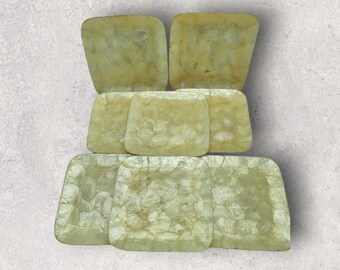 Vintage Capiz Shell Serving Trays Platters Set of 3 - Etsy