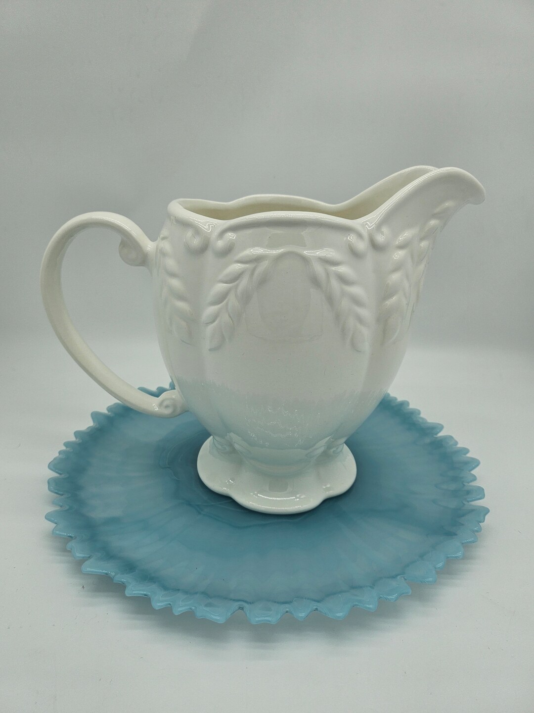 Pfaltzgraff Laurel Linen White Ceramic 2L Pitcher - Etsy