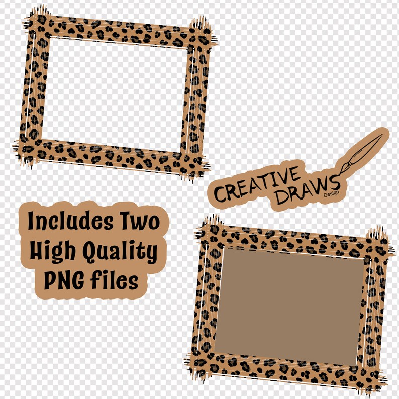 Leopard Print PNG Frame, Background Patch PNG Digital Sublimation for ...