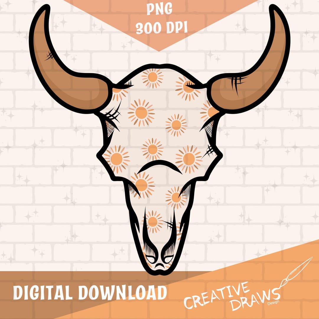 Bullskull Desert Sun Coquette PNG Sublimation, Digital Download - Etsy