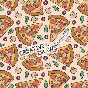 Pizza Slice Seamless Pattern, Digital Repeat Pattern for Personal and ...