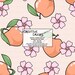Peach Blossom Seamless Pattern, Summer Fruit Seamless File Digital ...
