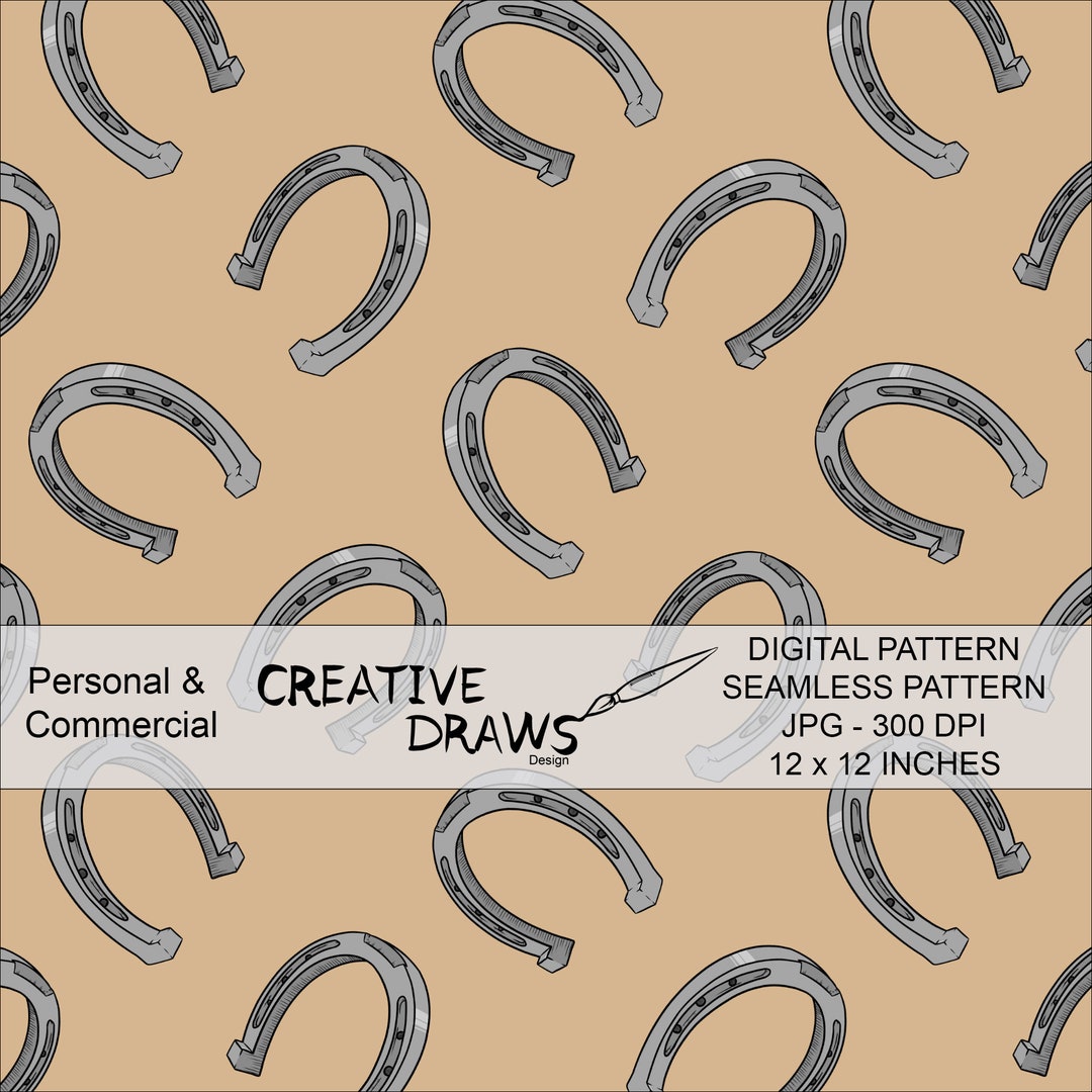 Horseshoe Seamless Pattern Digital Repeat Pattern for - Etsy