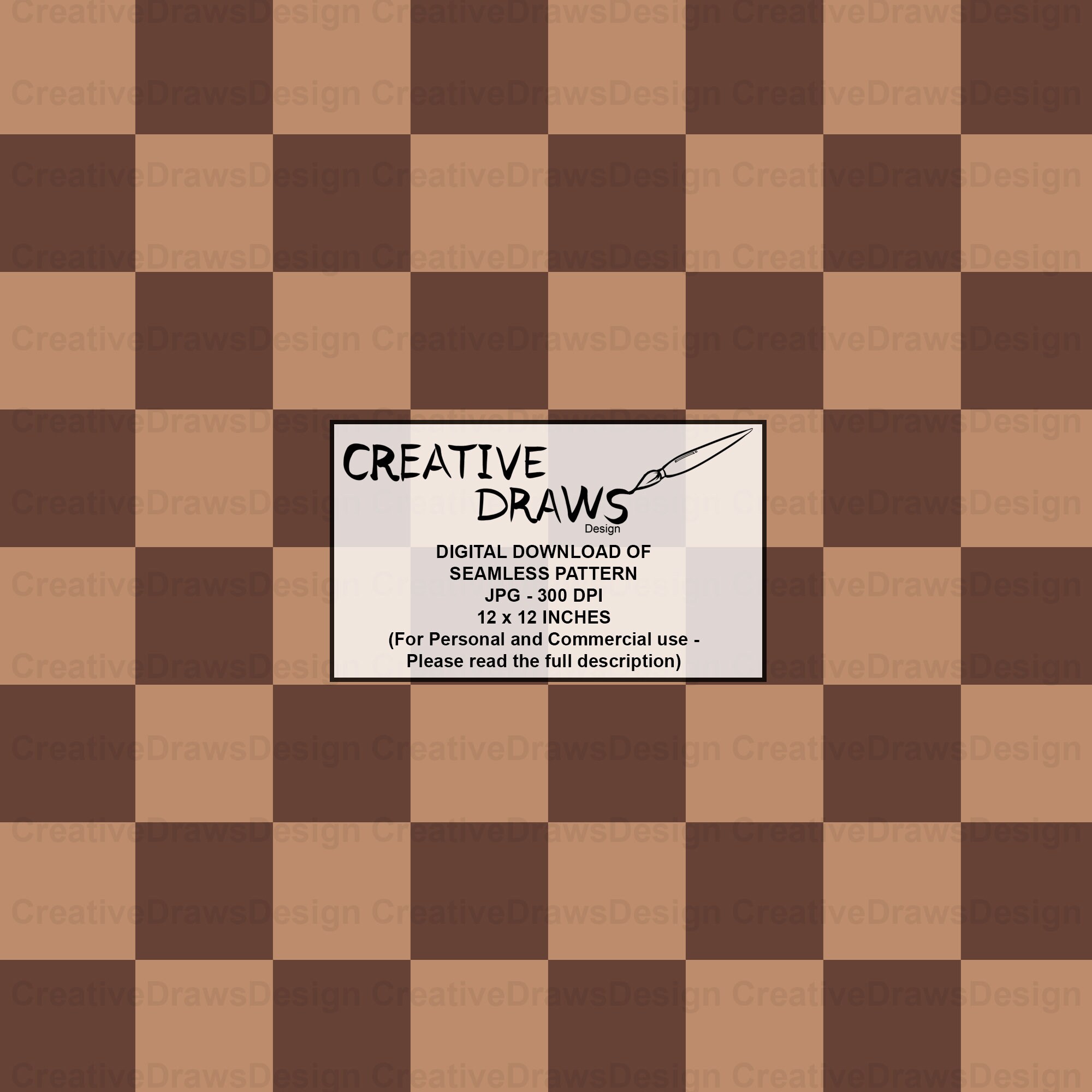 Boho Brown Checker Seamless Pattern, Repeat Digital Paper Pattern for ...