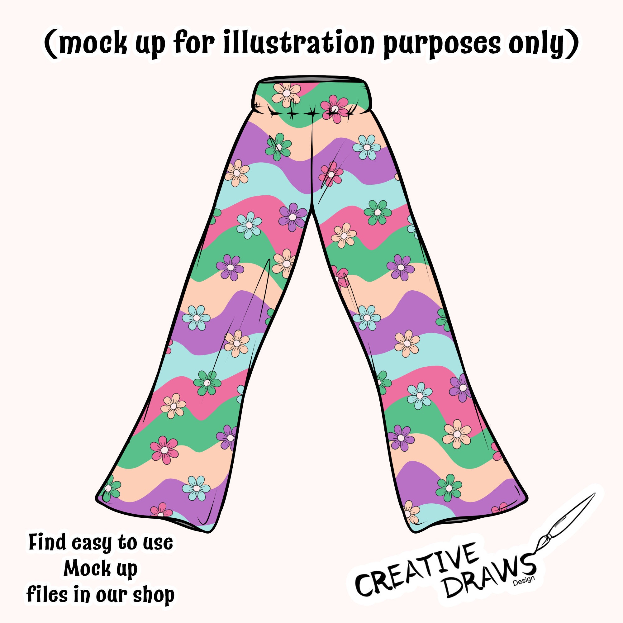 Floral Waves Seamless Pattern, Retro Digital Repeat Pattern for ...