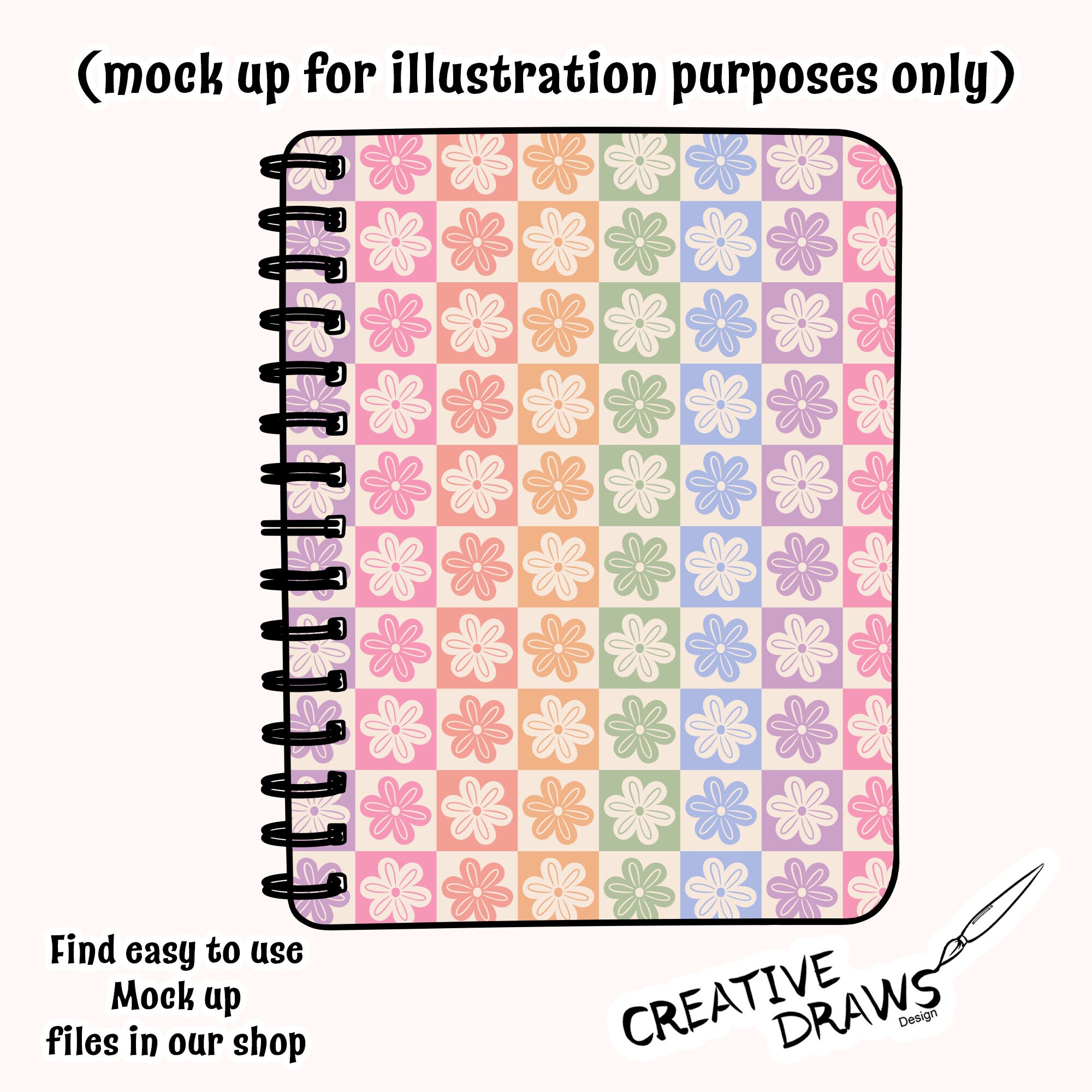 Retro Checker Floral Seamless Pattern, Rainbow Seamless File Digital ...