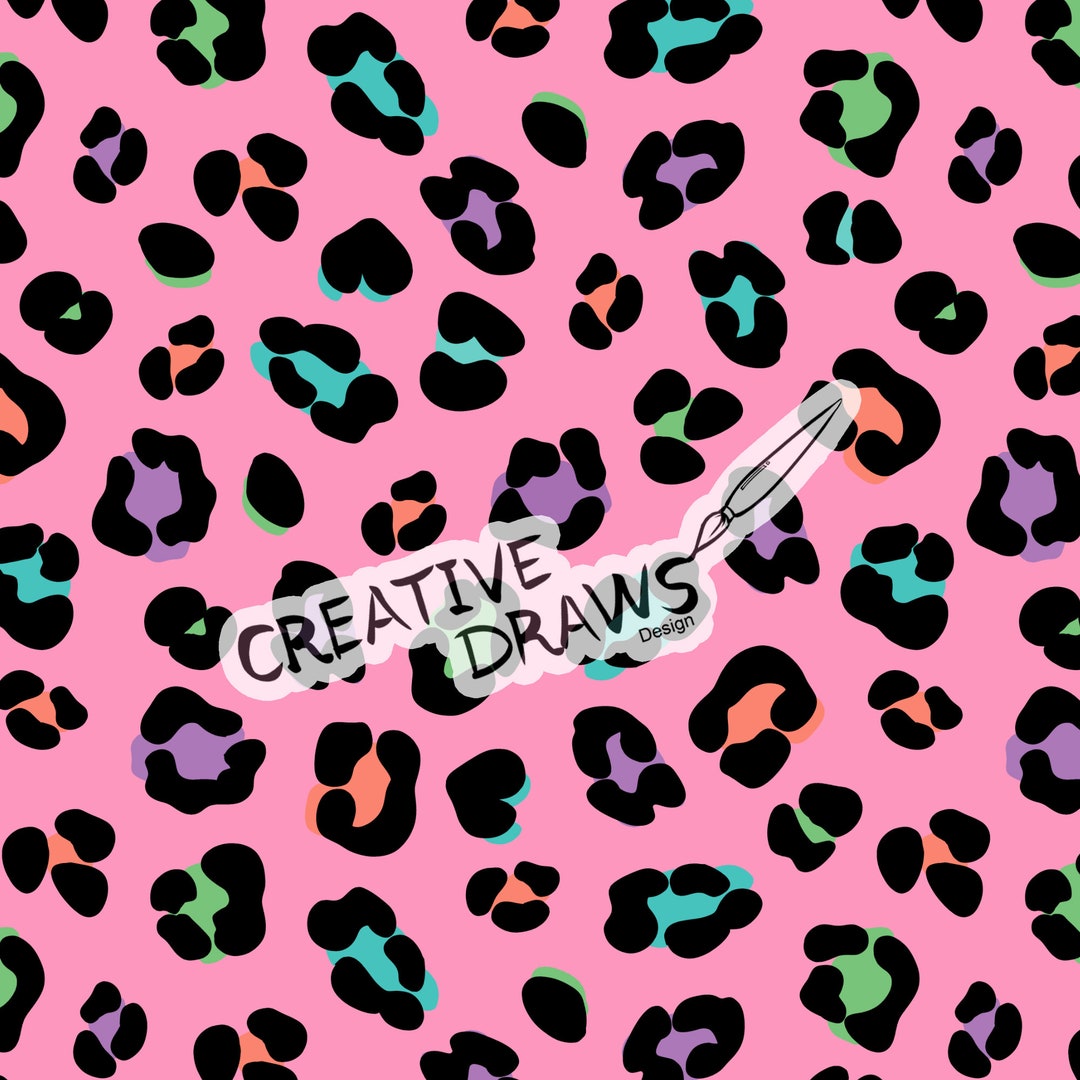 Pink Leopard Print Seamless Pattern, Digital Repeat Pattern for ...