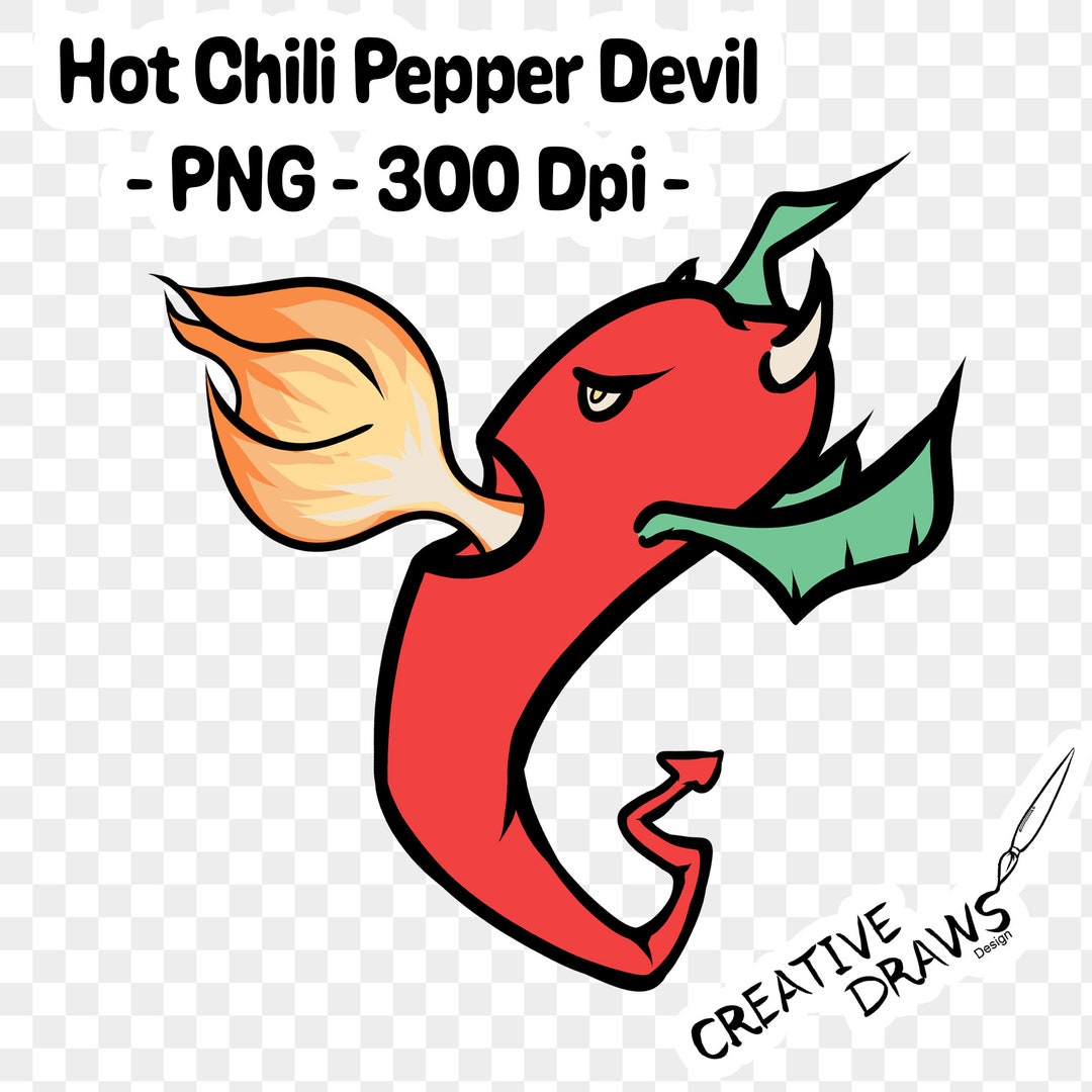 Hot Chili Pepper Devil PNG Digital File for Personal and Commercial Use ...