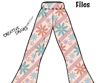 Flare Pants Mock-up / Bell Leg Mock up / Digital Mock up for Clothing ...