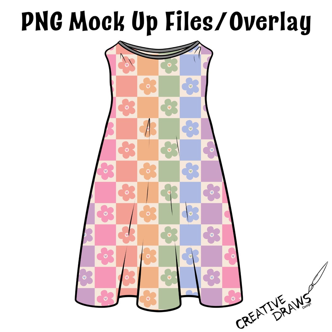 Sleeveless Dress PNG Mock Up, Digital Overlay File Download - Etsy