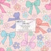 Floral Bow Seamless Pattern, Pastel Coquette Repeat Digital Paper ...