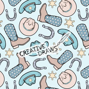 Western Seamless Pattern, Digital Repeat Pattern for Personal and ...