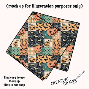 Halloween Patchwork Seamless Pattern, Jack O Lantern Seamless File Digital Download - Etsy