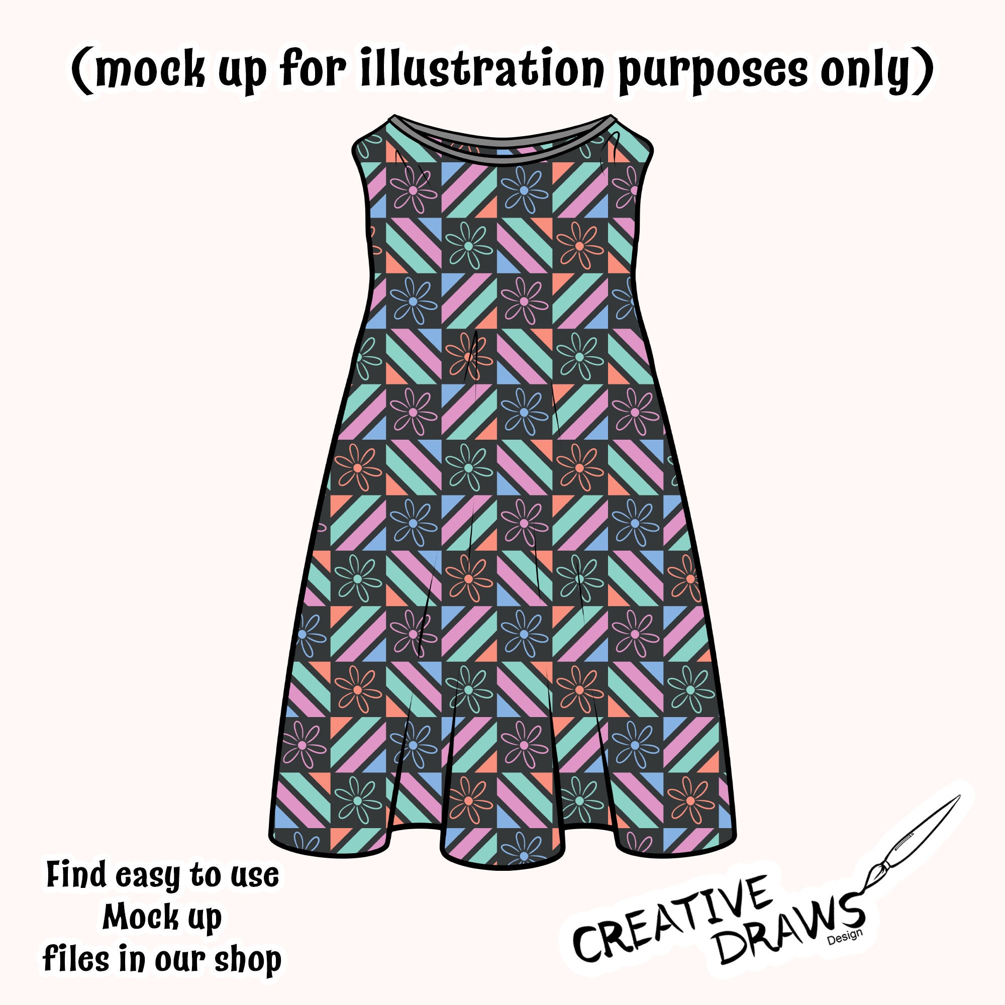 Floral Checker Stripes Seamless Pattern, Bright Colors Seamless File ...