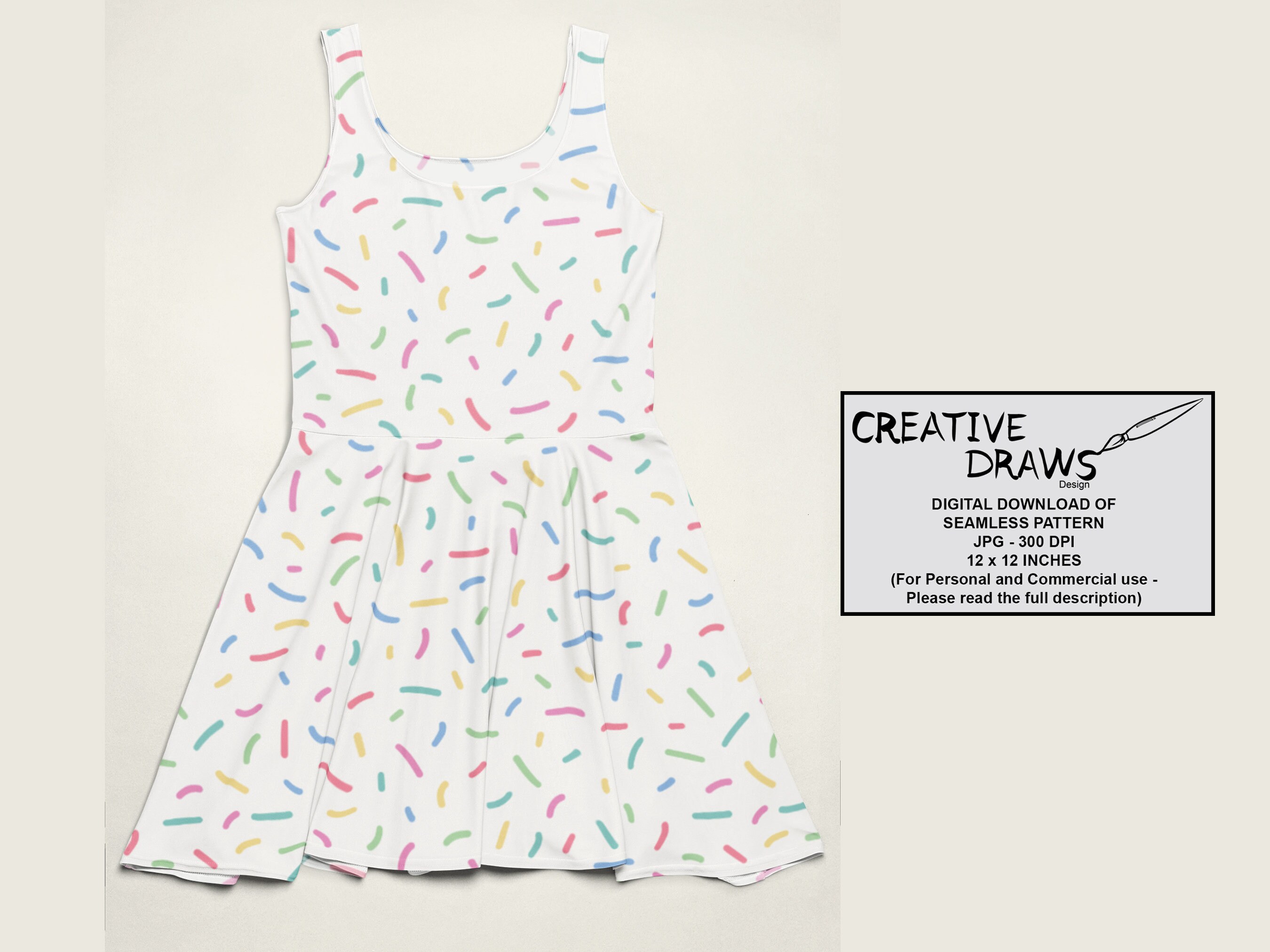 Rainbow Sprinkles Seamless Pattern Digital Repeat Pattern for - Etsy