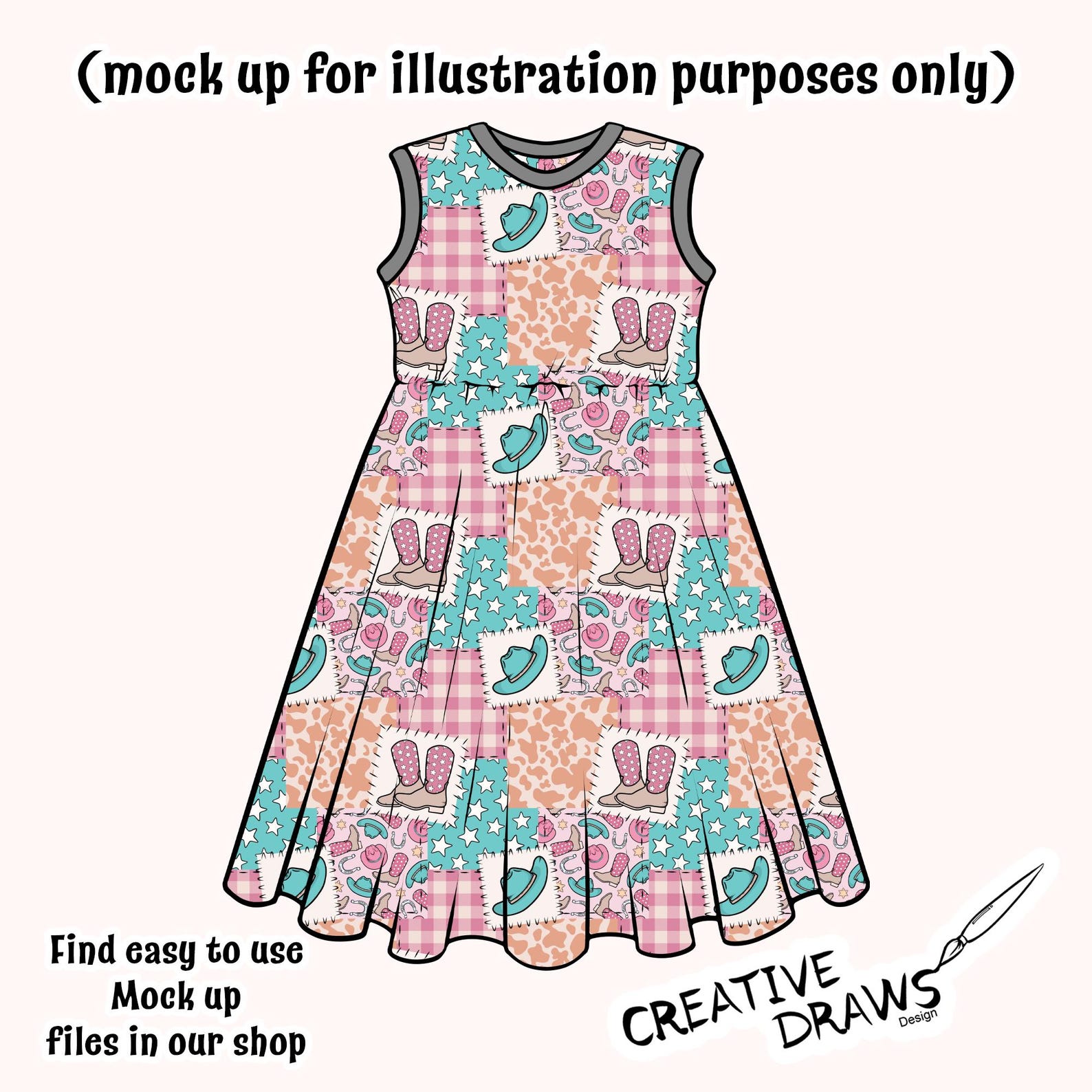 Pink Western Patchwork Seamless Pattern, Digital Repeat Pattern for ...
