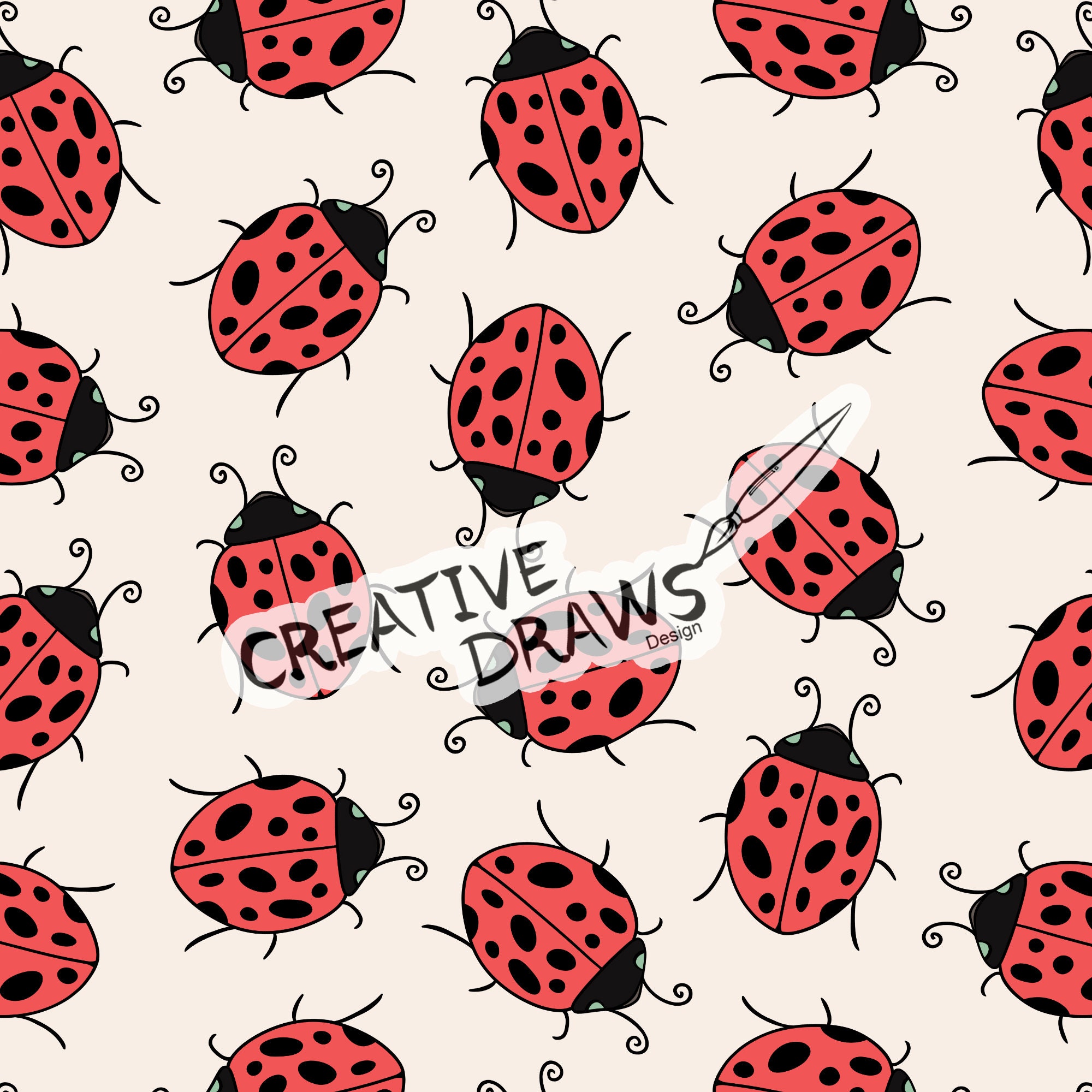 Ladybug Seamless Pattern, Digital Repeat Pattern for Personal and Commercial Use - Etsy