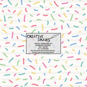 Rainbow Sprinkles Seamless Pattern, Digital Repeat Paper for Personal ...
