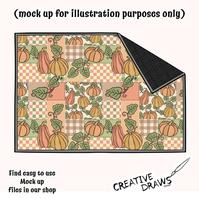 Fall Pumpkin Patchwork Seamless Pattern, Seamless File Digital Download ...