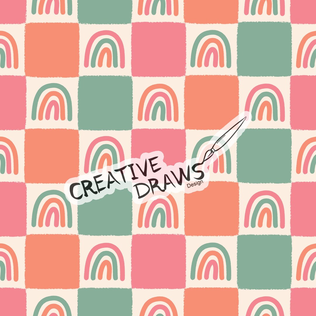 Rainbow Checker Seamless Pattern, Seamless File Digital Download - Etsy
