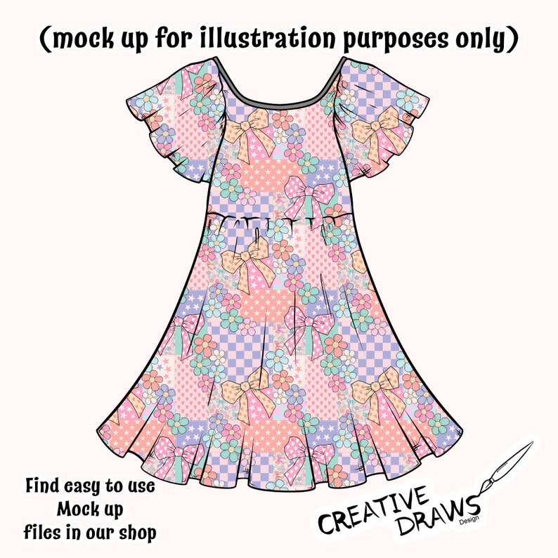 Coquette Patchwork Seamless Pattern, Floral Bow Seamless File Digital ...