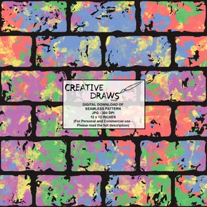 Grunge Paint Wall Seamless Pattern, Digital Repeat Pattern for Personal ...