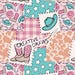 Pink Western Patchwork Seamless Pattern, Digital Repeat Pattern for ...