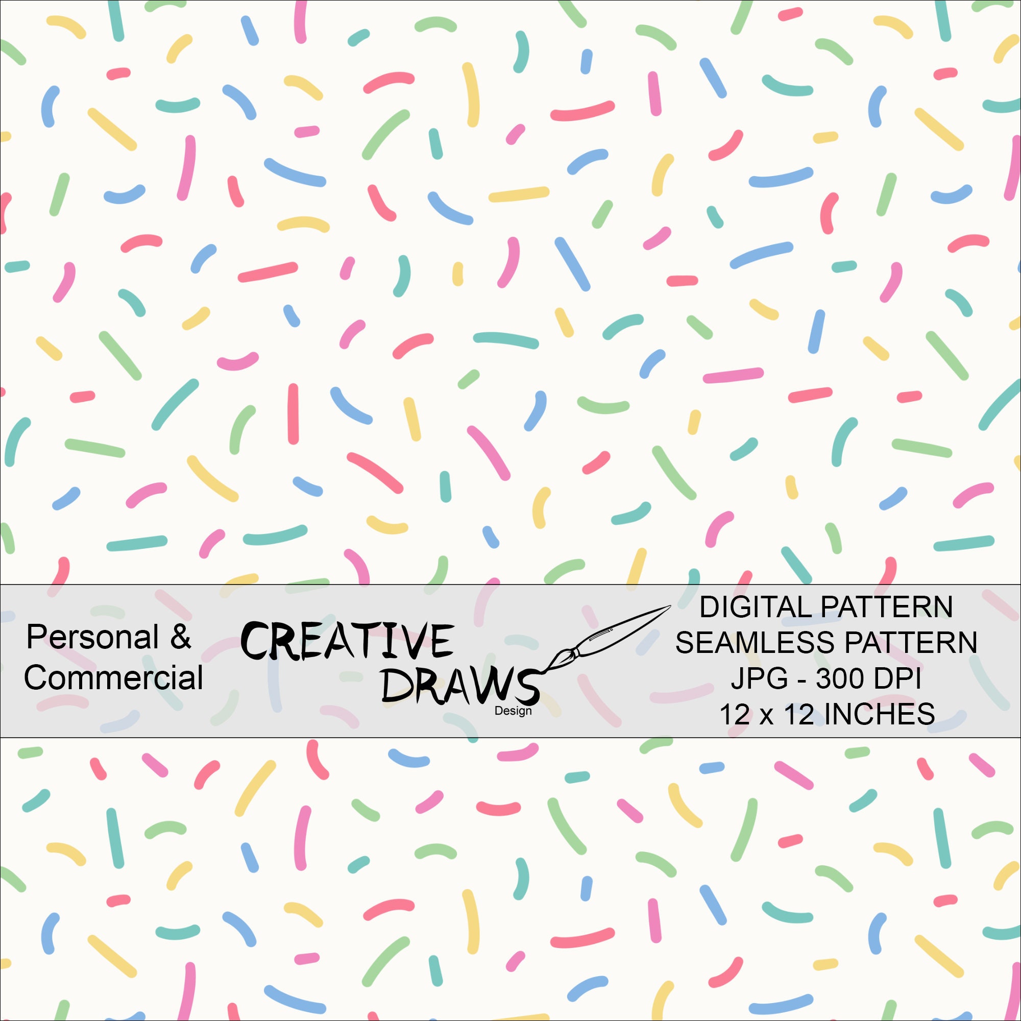 Rainbow Sprinkles Seamless Pattern Digital Repeat Pattern for - Etsy