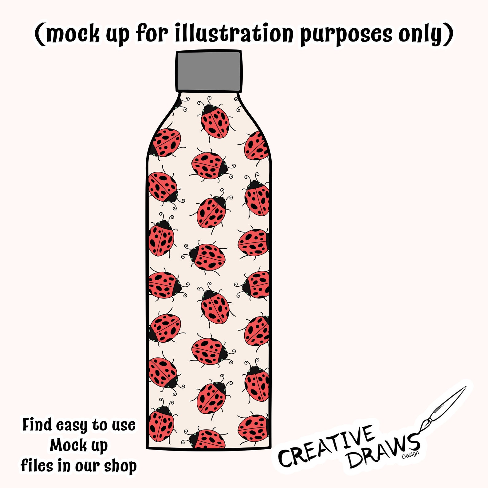 Ladybug Seamless Pattern, Digital Repeat Pattern for Personal and ...