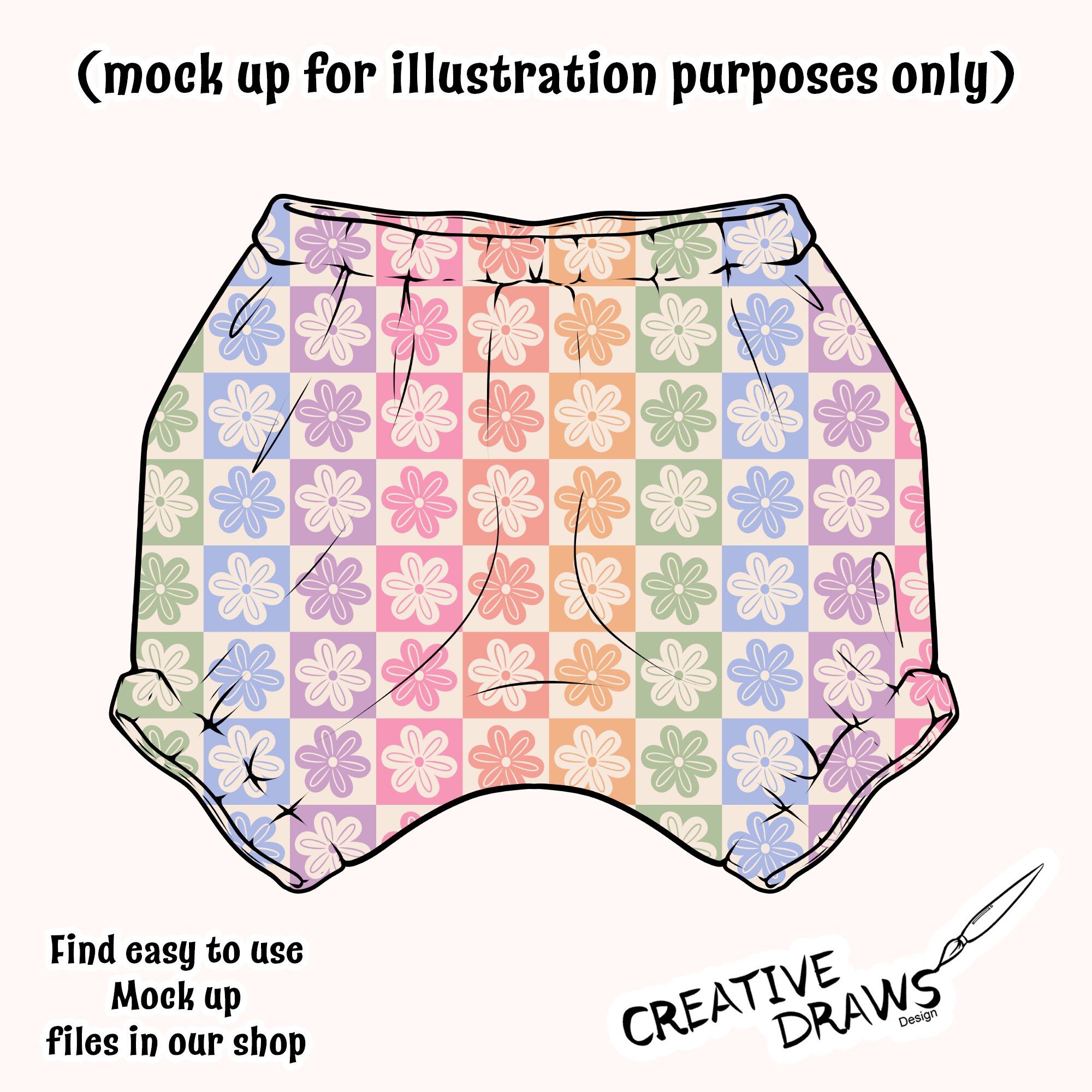 Retro Checker Floral Seamless Pattern, Rainbow Seamless File Digital ...