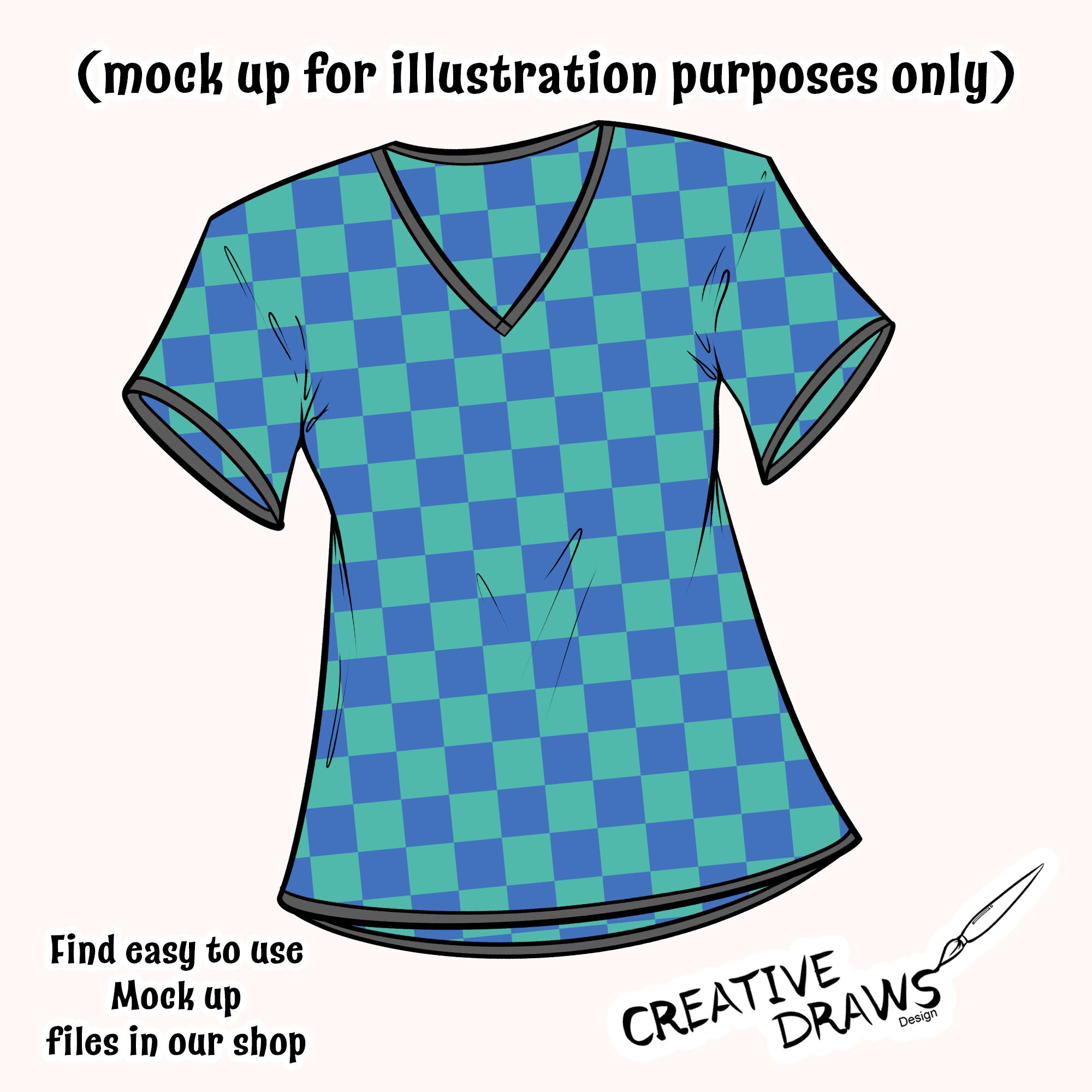Blue and Green Checker Seamless Pattern, Repeating Digital Paper for ...