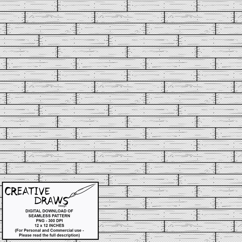 Wooden Plank Wall Seamless Pattern Line Art With Transparent Background ...