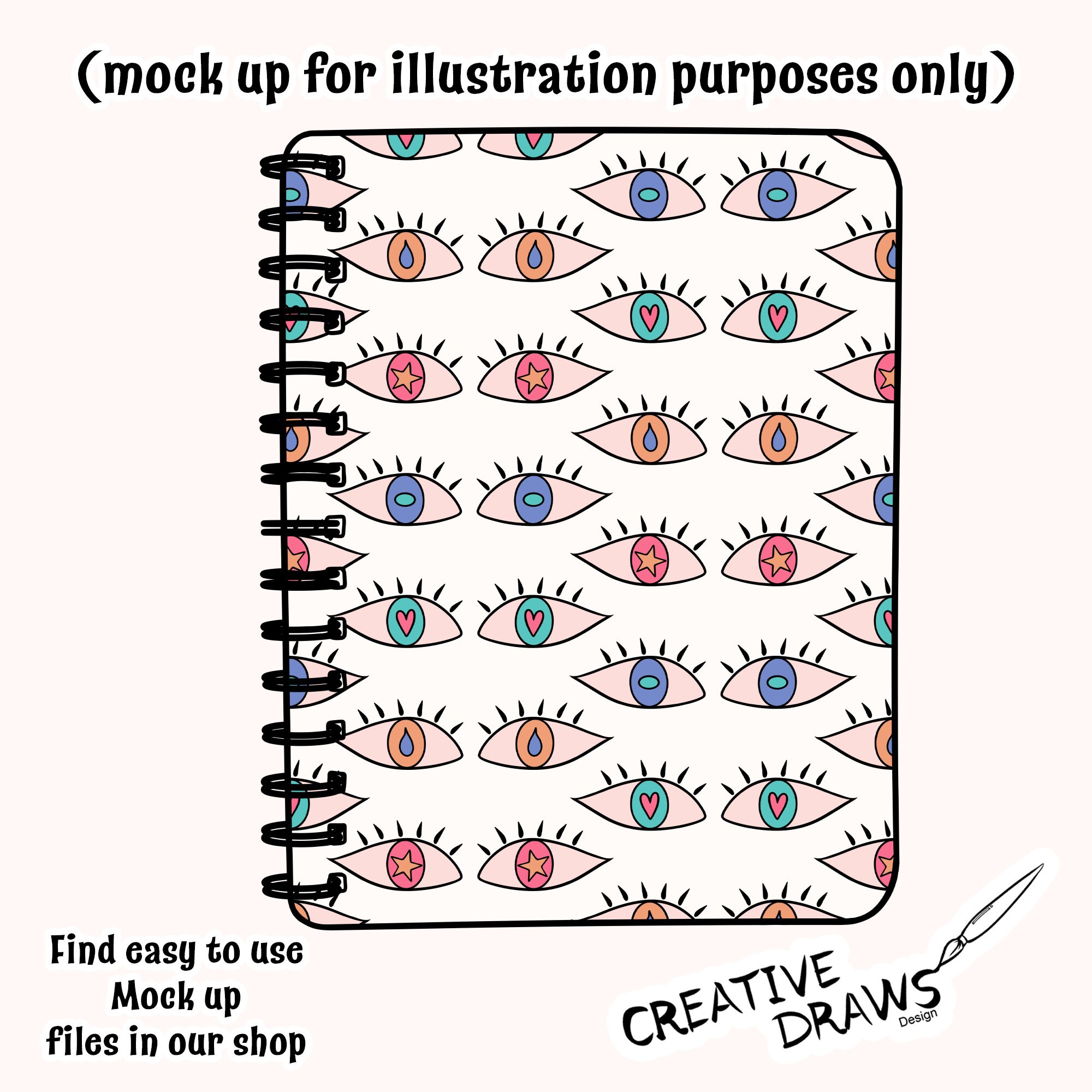 Groovy Eyes Seamless Pattern, Repeat Digital Paper Pattern for Personal ...