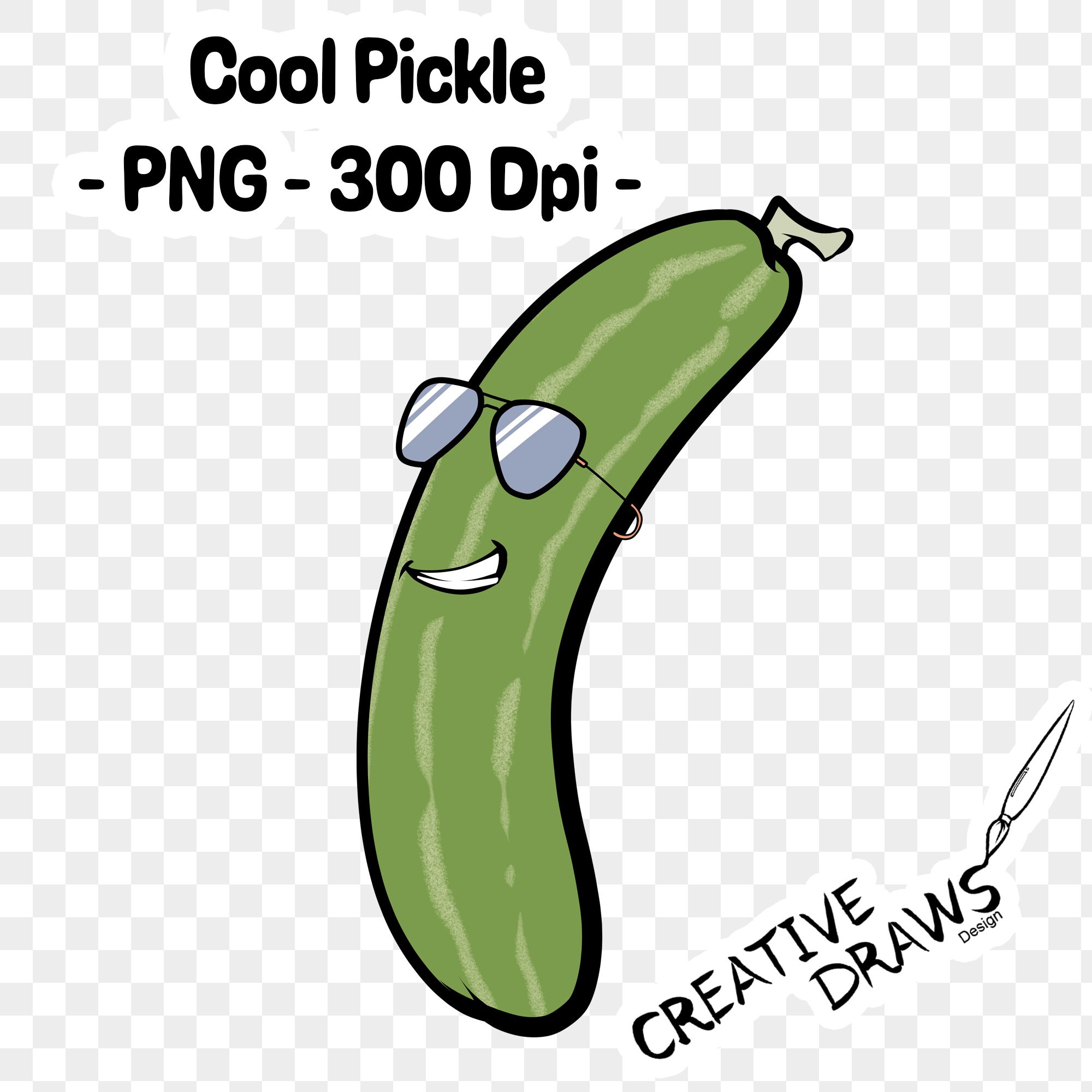 Cool Pickle PNG Digital File for Personal and Commercial Use, Cucumber ...